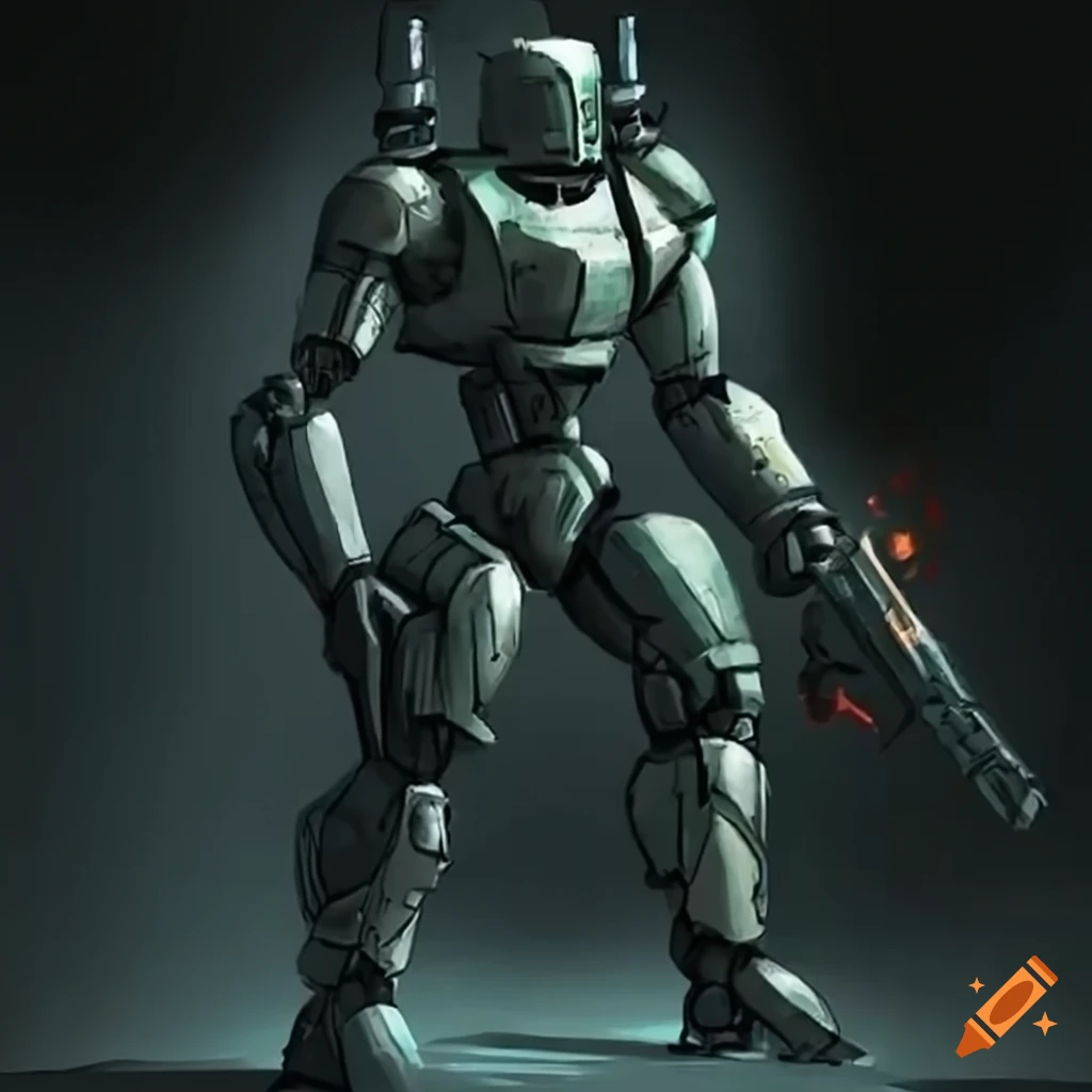 Big army robot on Craiyon