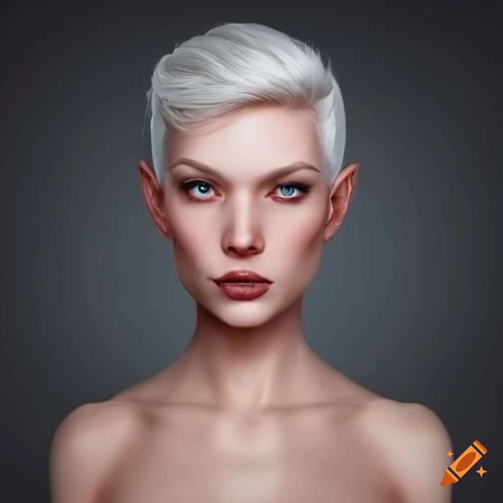 Fantasy female with short platinum blonde hair inspired by jody a lee ...