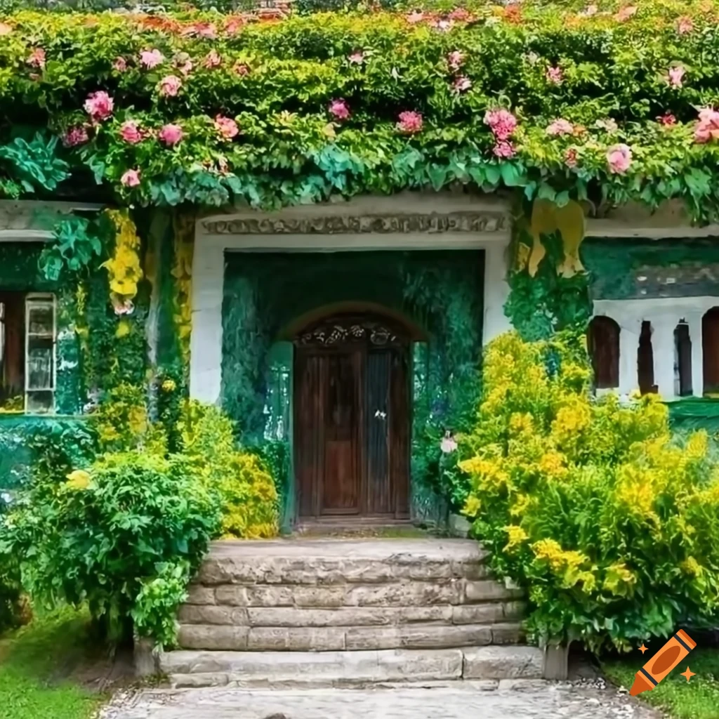 Intricate artwork of a beautifully decorated romanian house with a ...