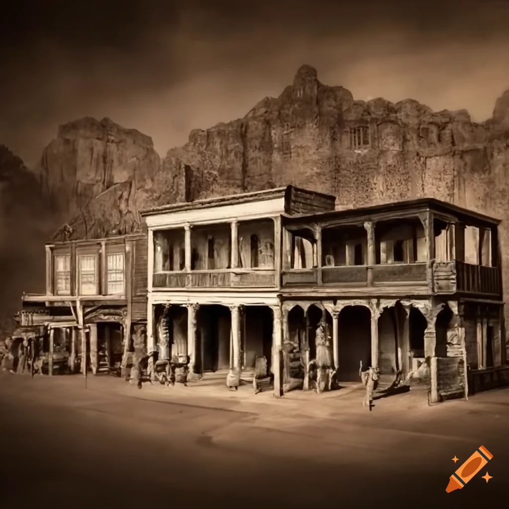 Scene of a wild west town in 1850 on Craiyon