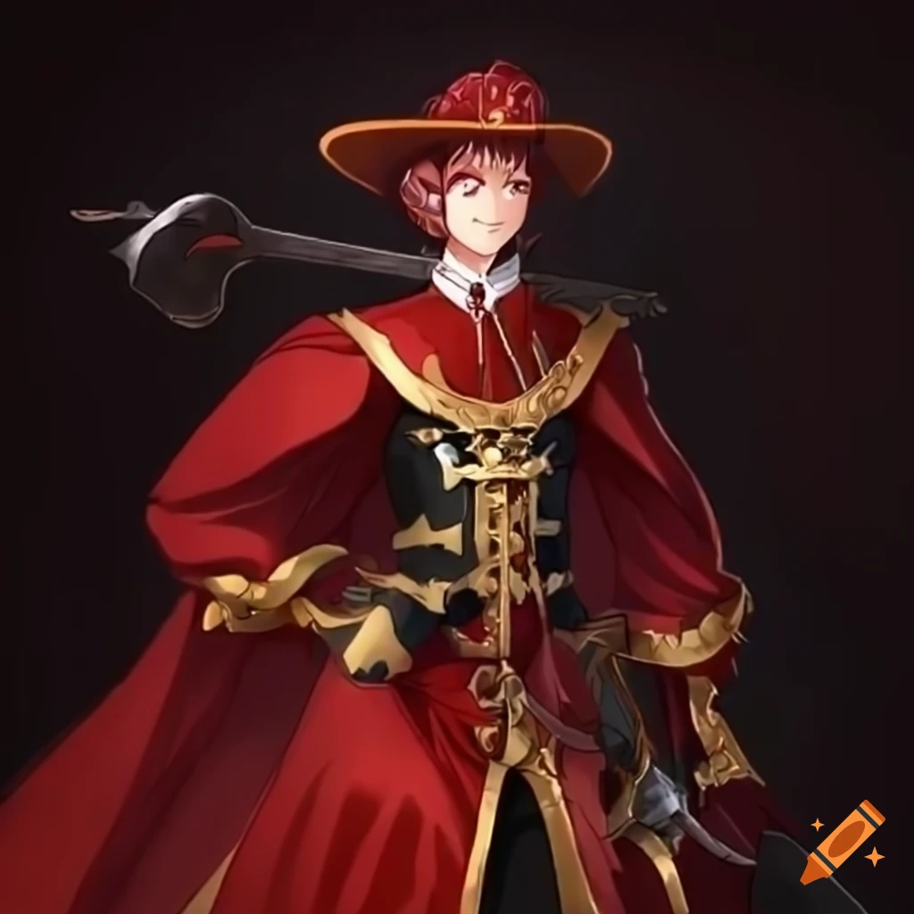 Noble lord cardinal musketeer king in anime style on Craiyon