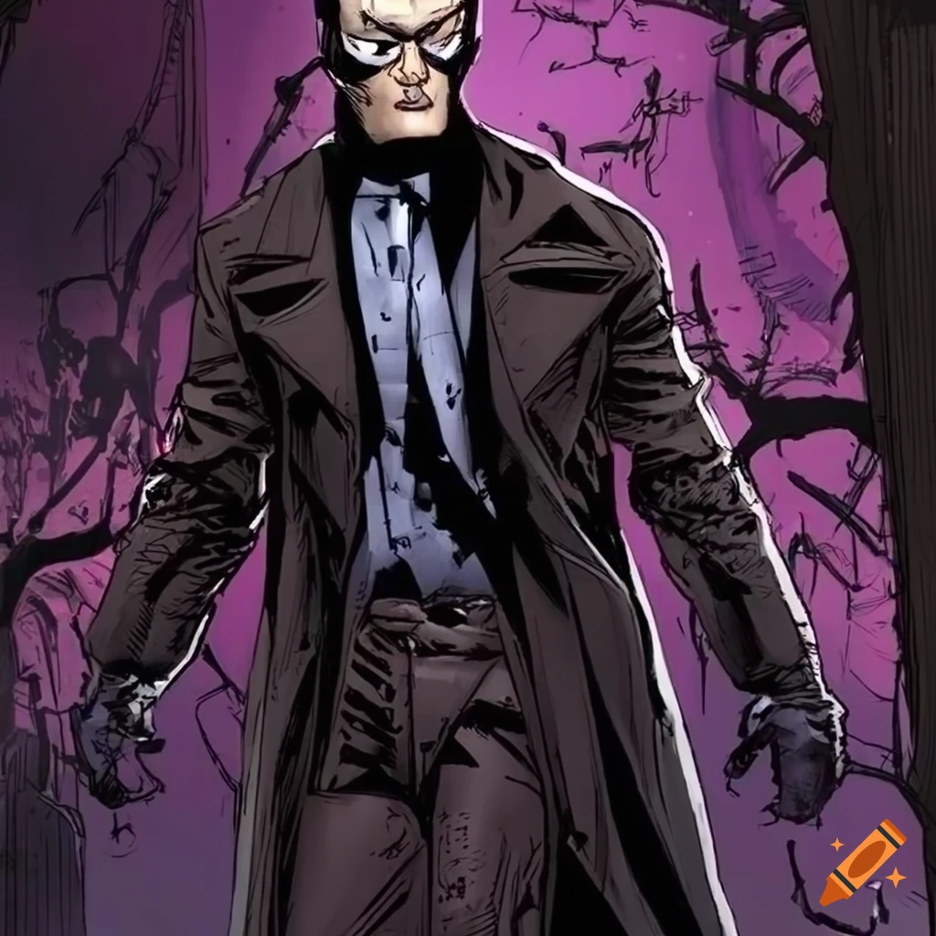 Dark detective in comic book style on Craiyon