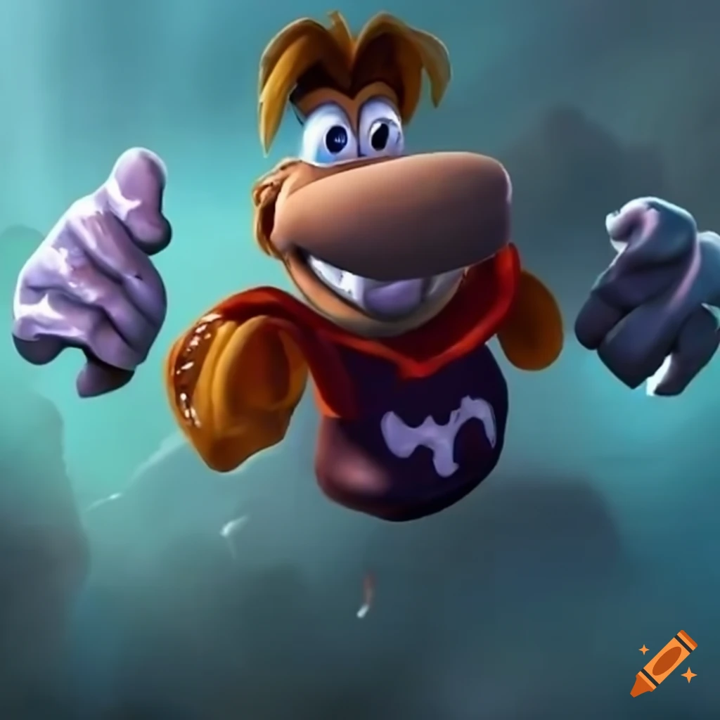 Rayman character transformed into a bodybuilder on Craiyon