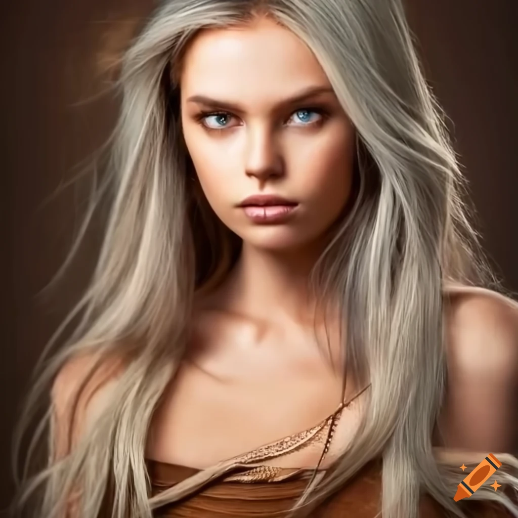 Stunning young woman with ash-blonde hair, chocolate brown eyes, and ...