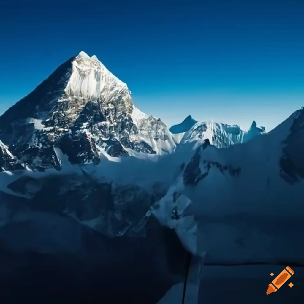 Person on a weighing scale at the summit of mount everest on Craiyon