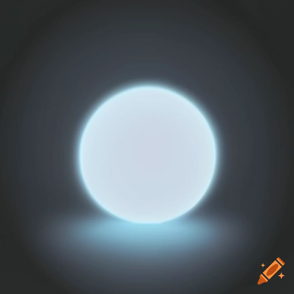 Glowing white orb in the darkness emitting bright light on Craiyon