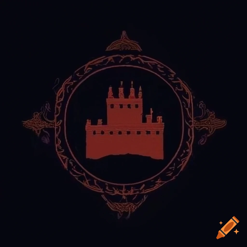 Logo design featuring a castle and a godetian sigil in digital art on ...