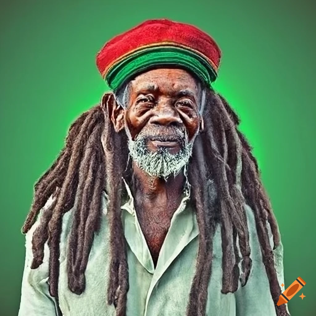 Jamaican man with dreads and rasta hat wearing I love Jamaica t-shirt ...