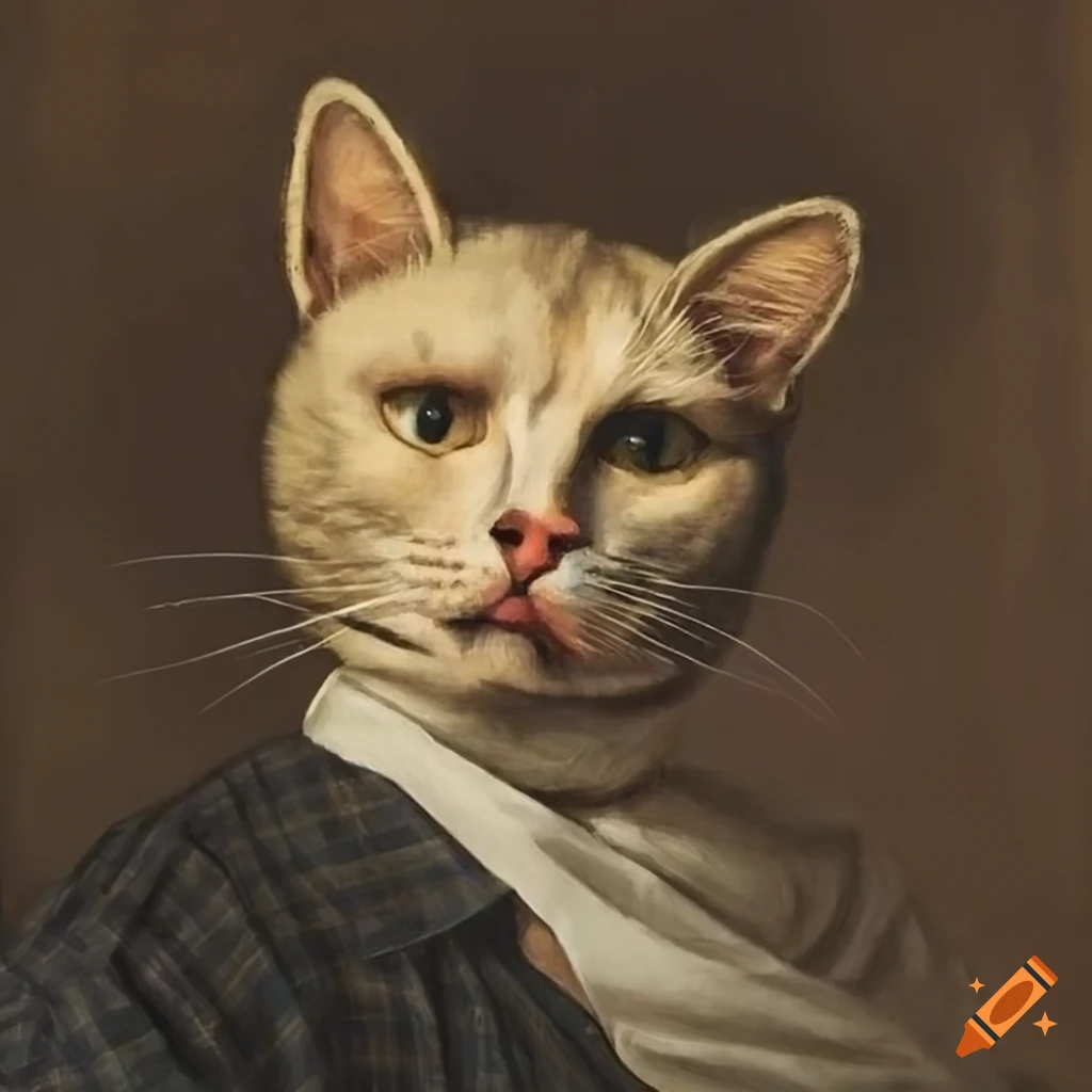 Man with a cat head on Craiyon