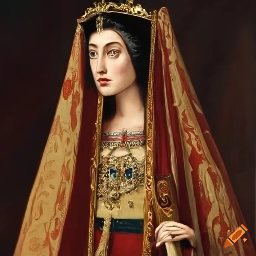 Portrait of queen melisende of jerusalem in royal attire on Craiyon