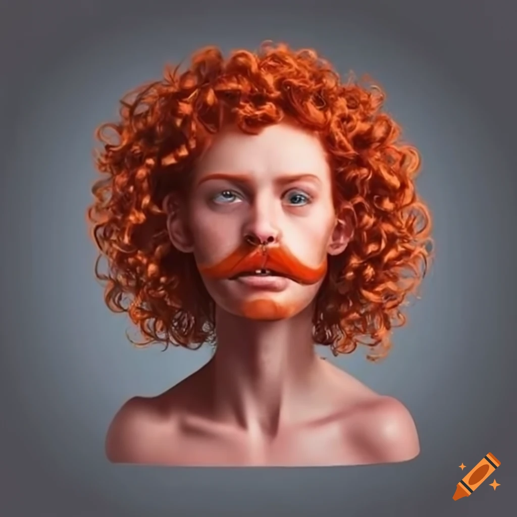 Curly Haired Redhead With A Mustache On Craiyon