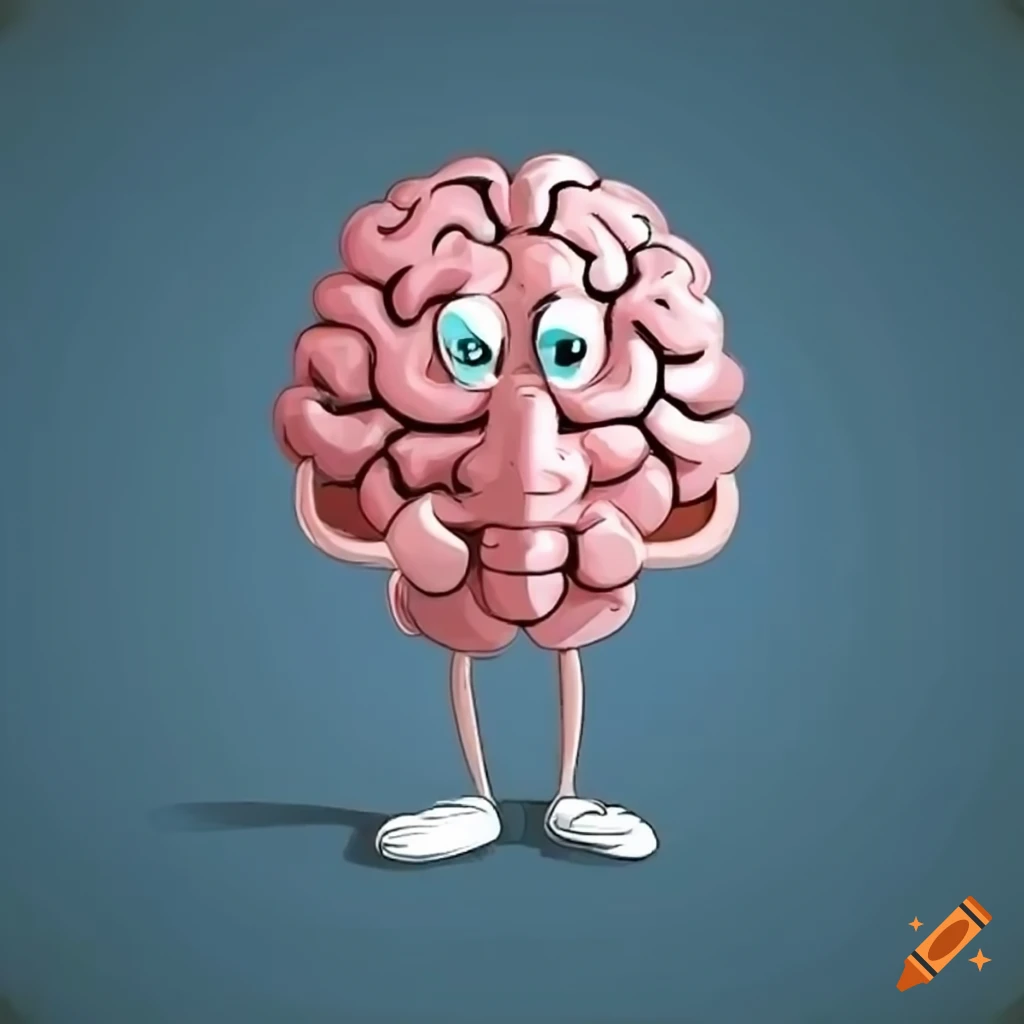 Cartoon brain giving a thumbs up gesture on Craiyon