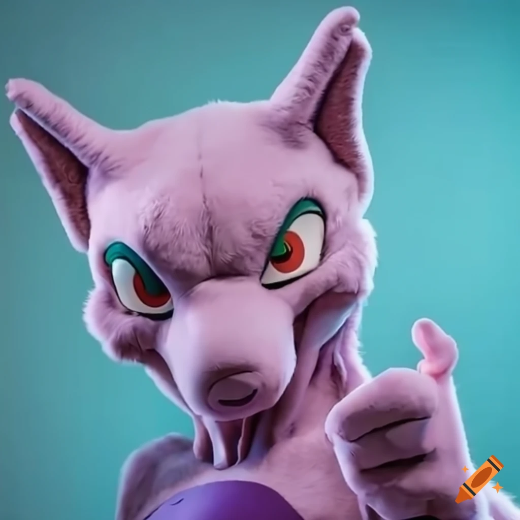 Male teacher dressed in a mewtwo fursuit in a classroom setting on Craiyon