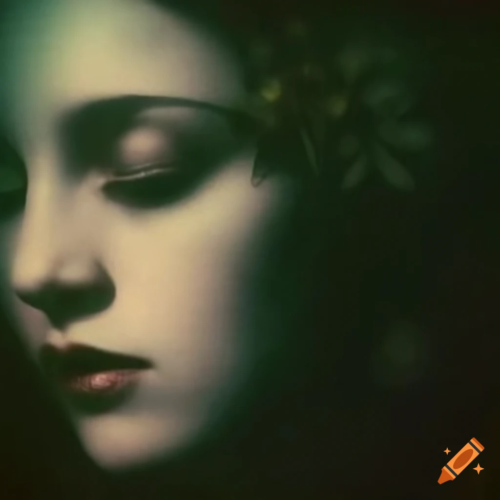 Beautiful woman with flowers in a vintage kaleidoscope effect ...