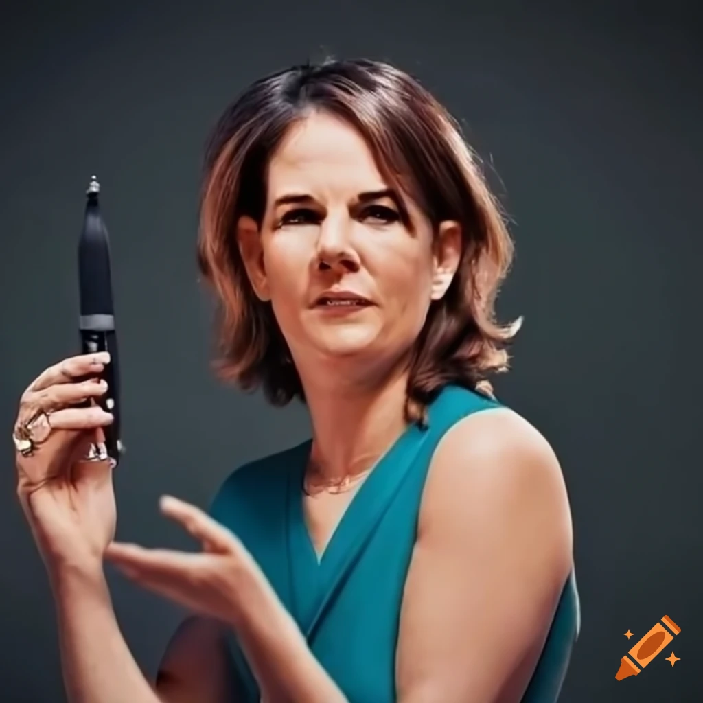 German politician holding a model nuclear rocket on Craiyon