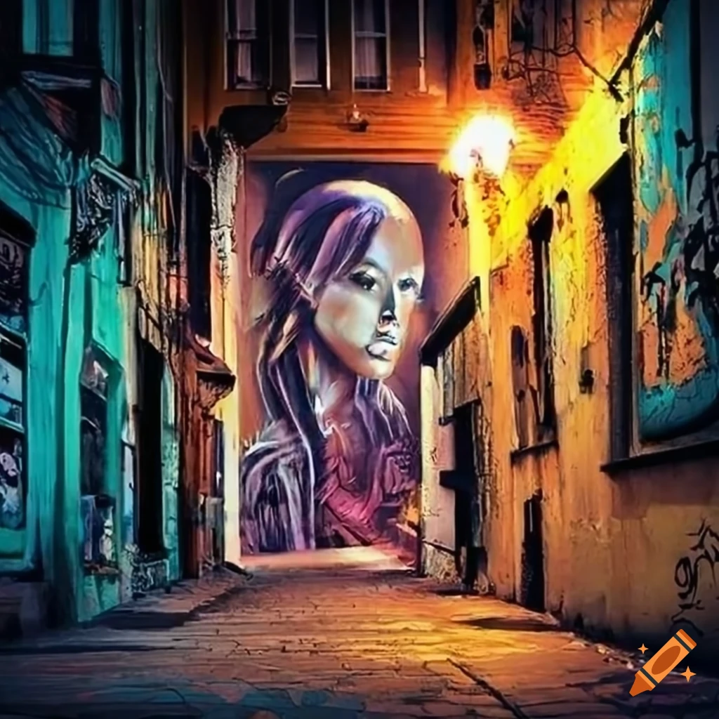 Urban street art scene on Craiyon