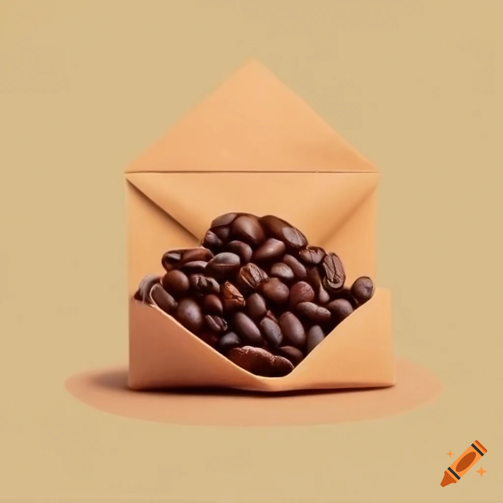 Envelope with coffee beans on Craiyon