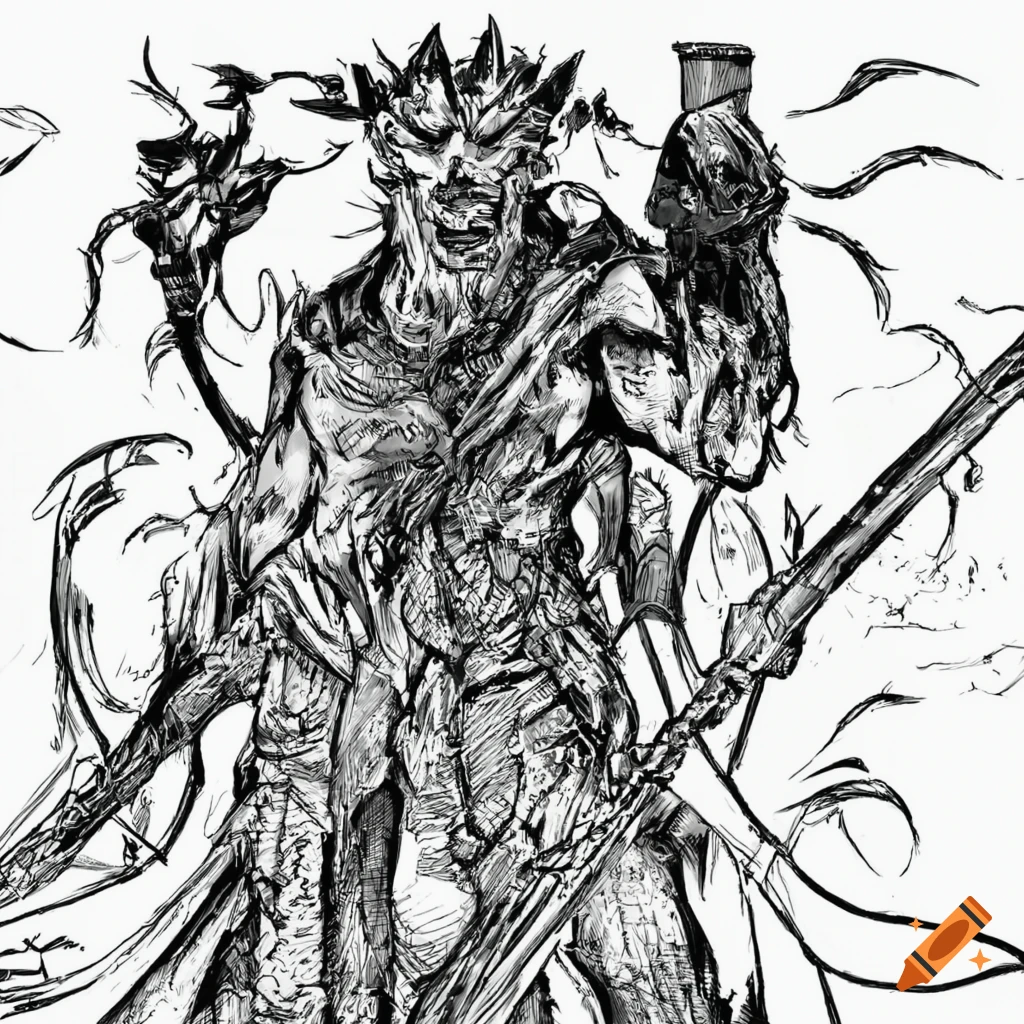 Art piece inspired by the whispered one in max dunbar's style on Craiyon