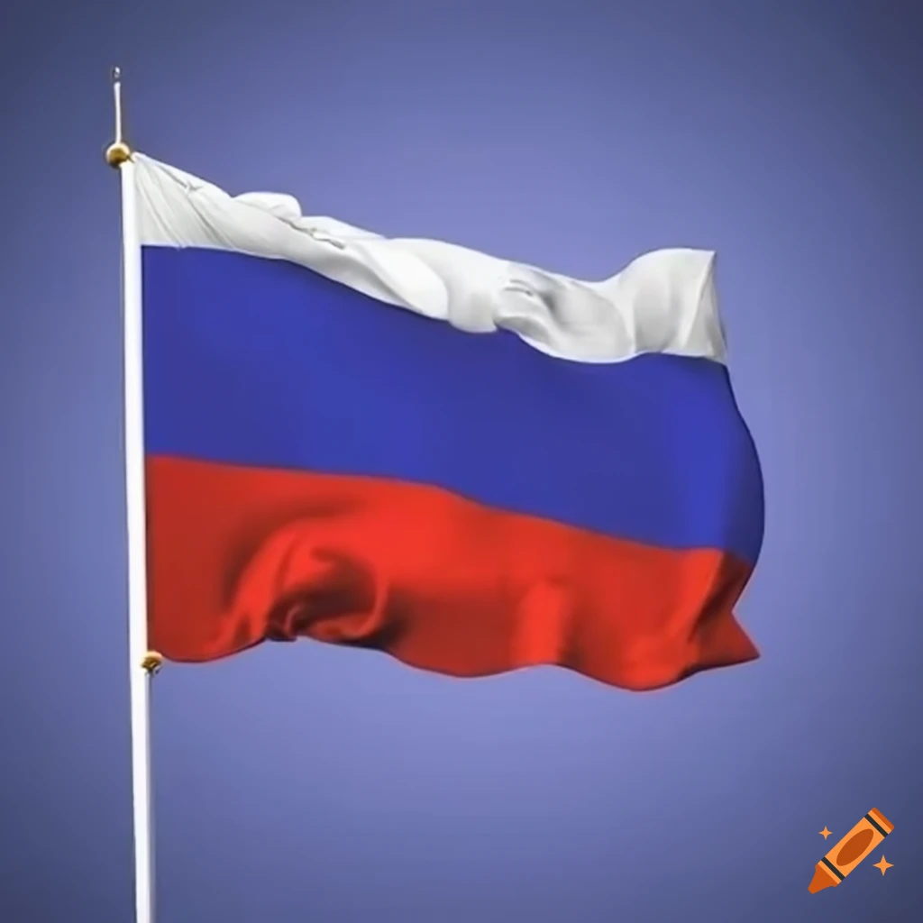 Russian flag waving with high quality on Craiyon