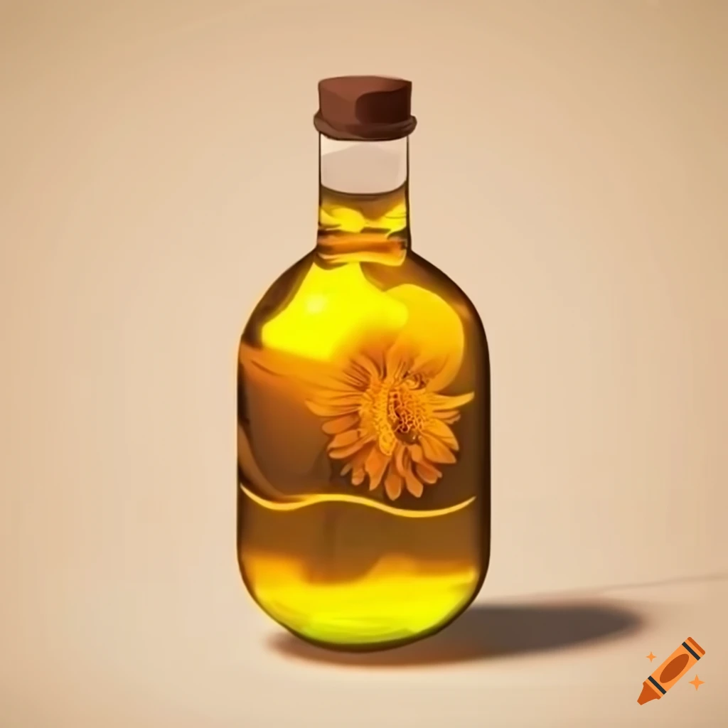 Cartoon sunflower oil with human-like face features on Craiyon