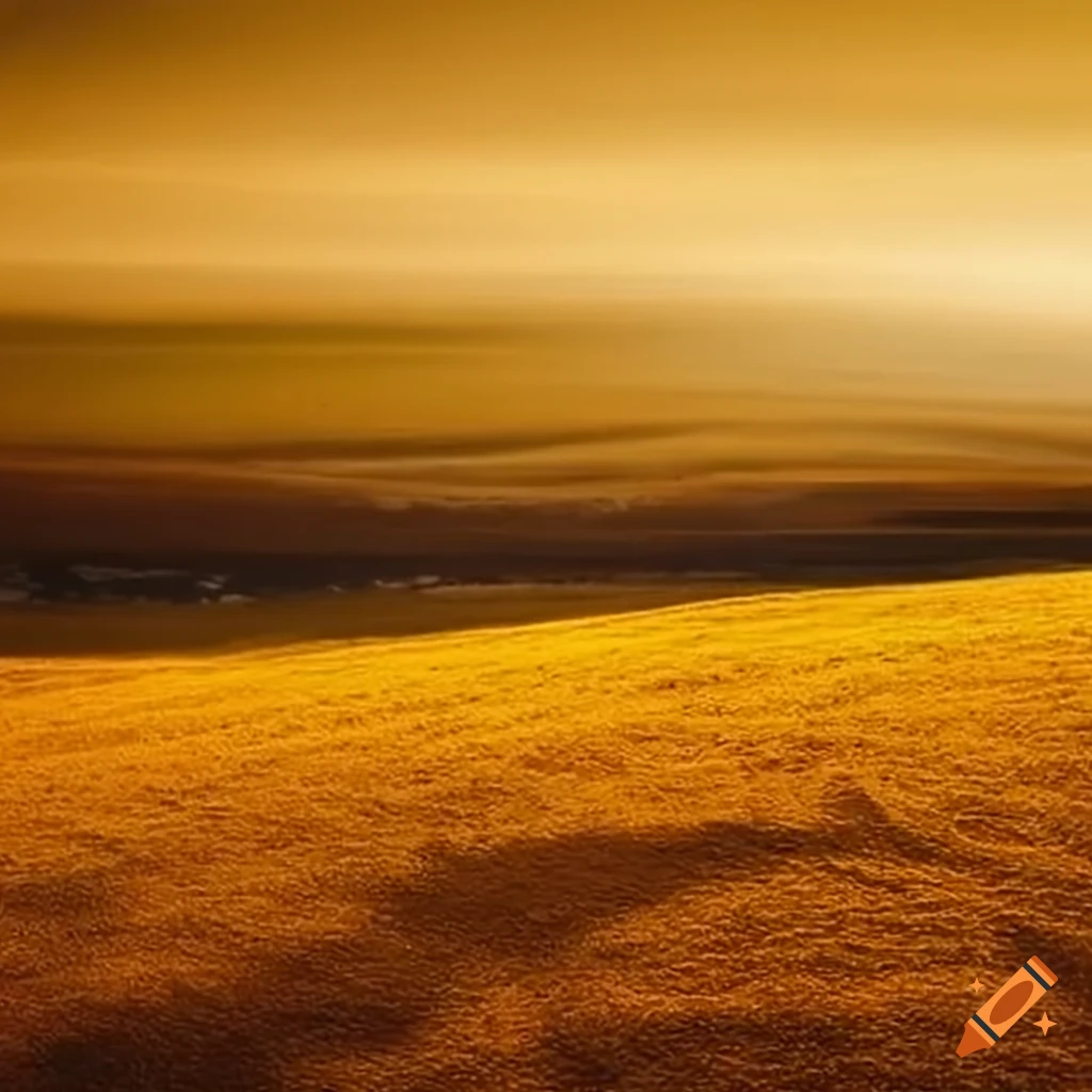 Golden landscape view on Craiyon