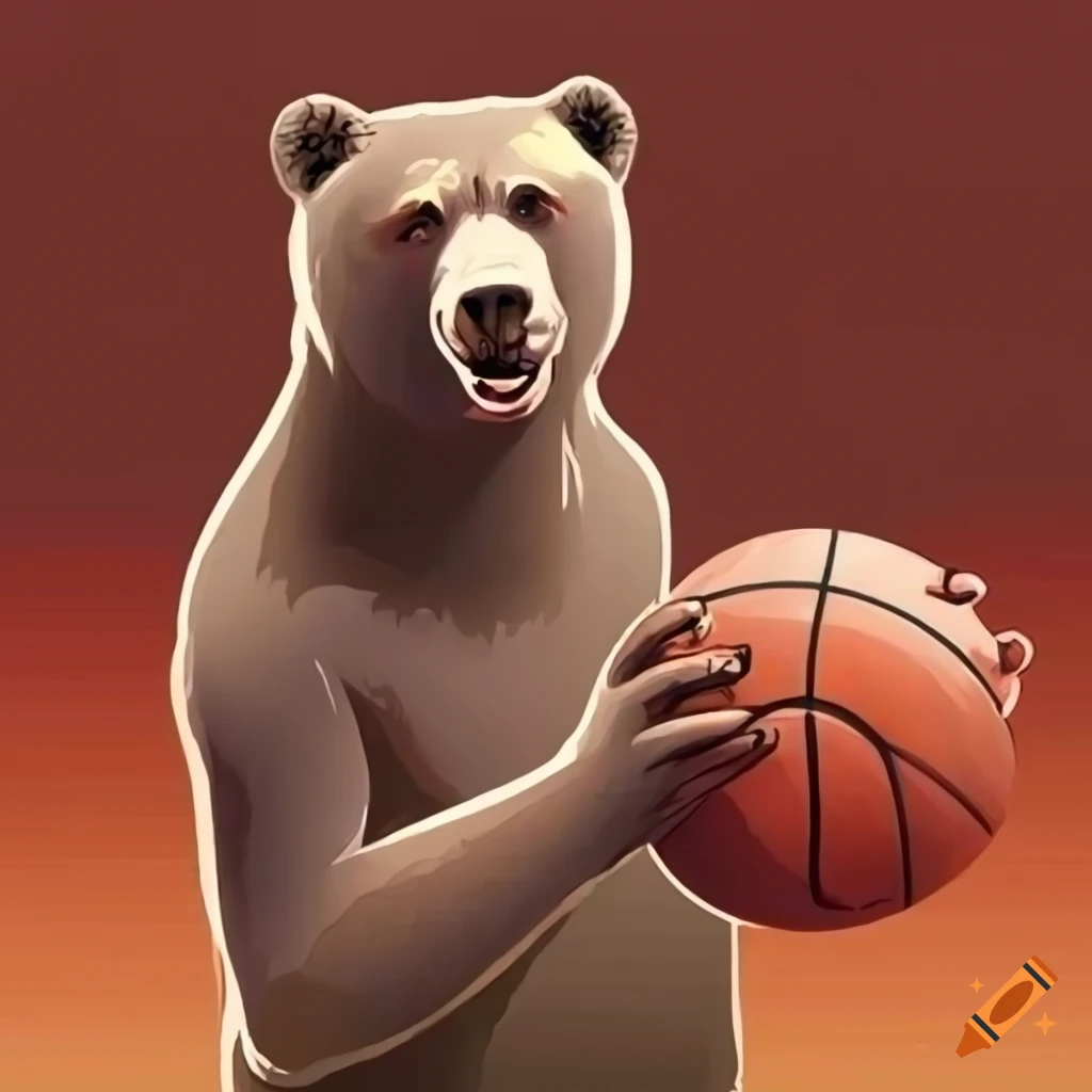 Bear playing basketball on Craiyon