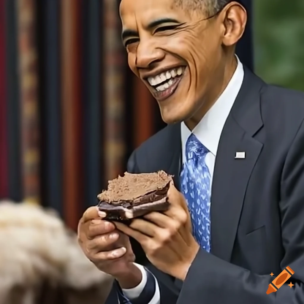 Obama eating a brownie on Craiyon