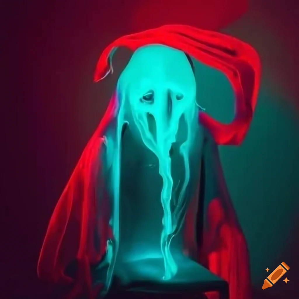 Glowing fluorescent melting-metal ghost cradling a woman in an urban ...