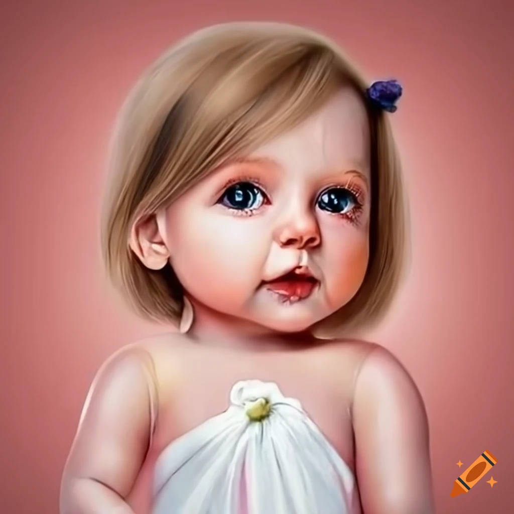 Hyper realistic portrait of a baby girl on Craiyon