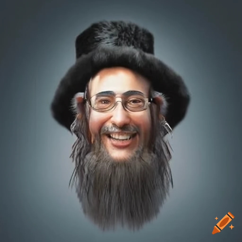 Smiling hasidic rabbi with fur hat on Craiyon