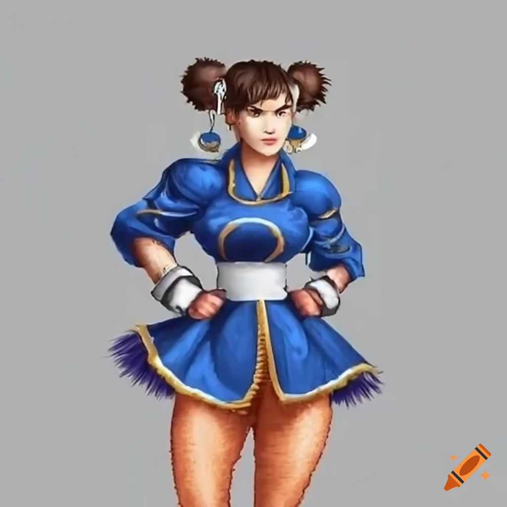 Chun-Li from Street Fighter in a stylish fluffy coat and matching ...