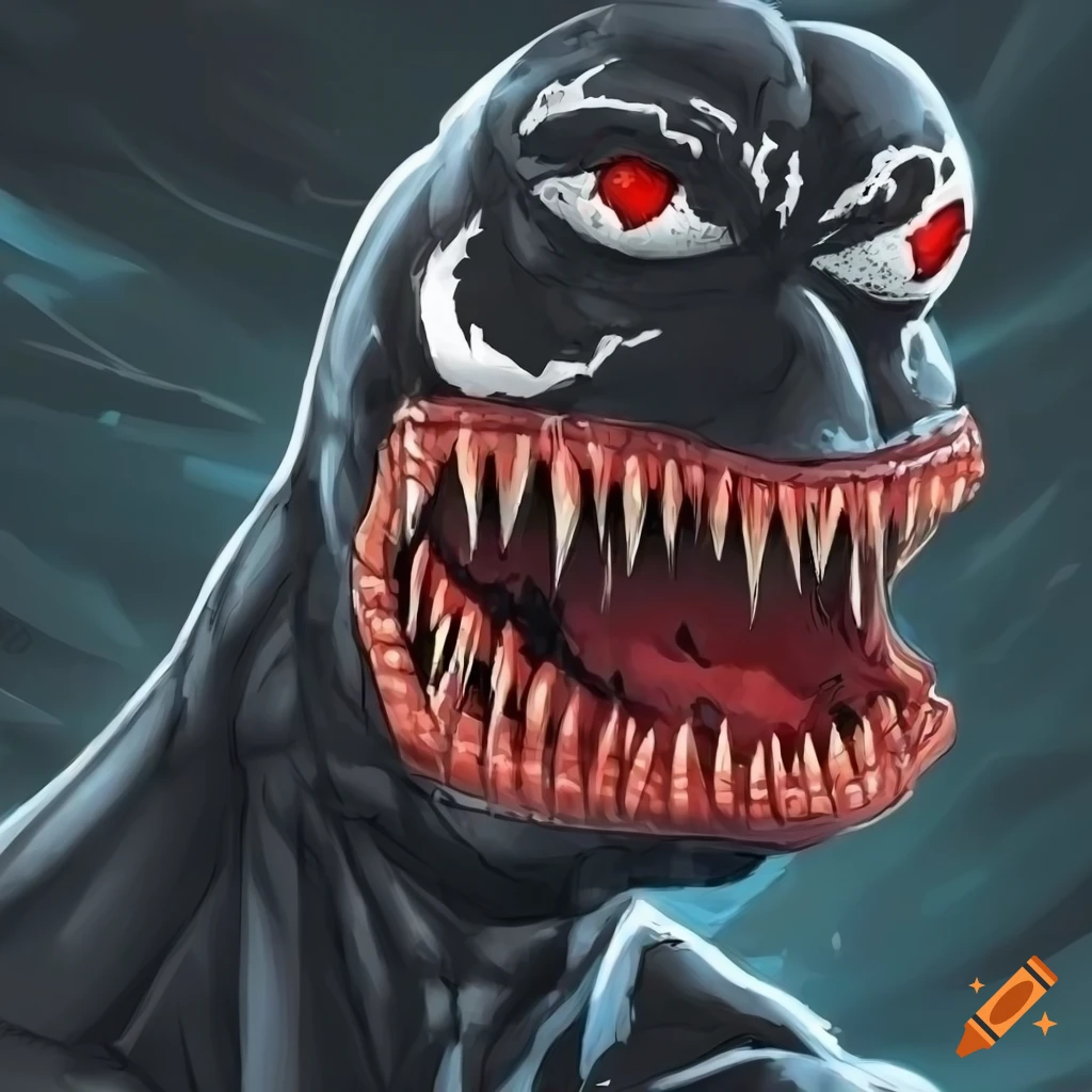 Epic art comic character with dark red eyes on Craiyon