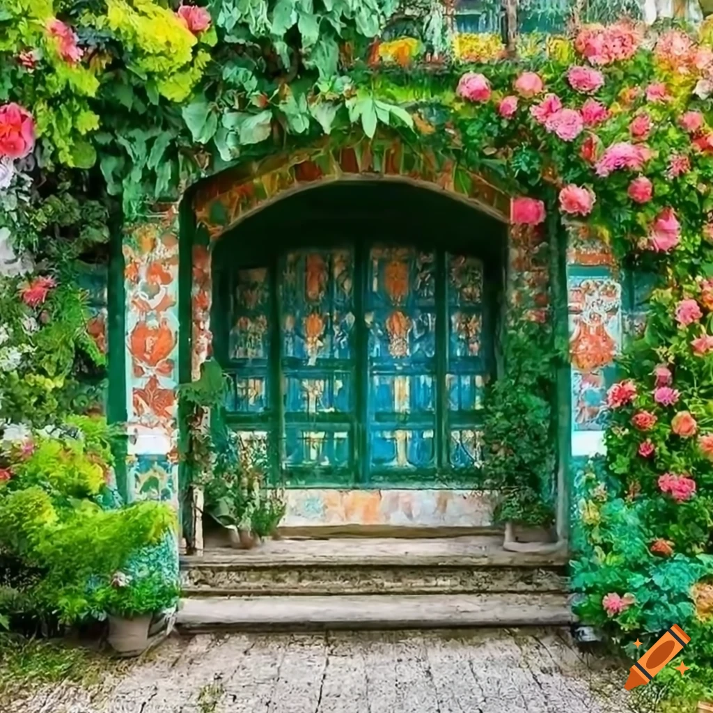 Intricate Romanian house with lush rose garden by Paul Gauguin on Craiyon