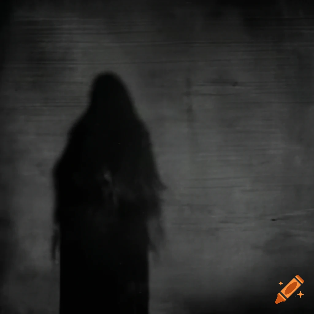 Vintage gothic scene with shadowy figure in a scary graveyard setting ...