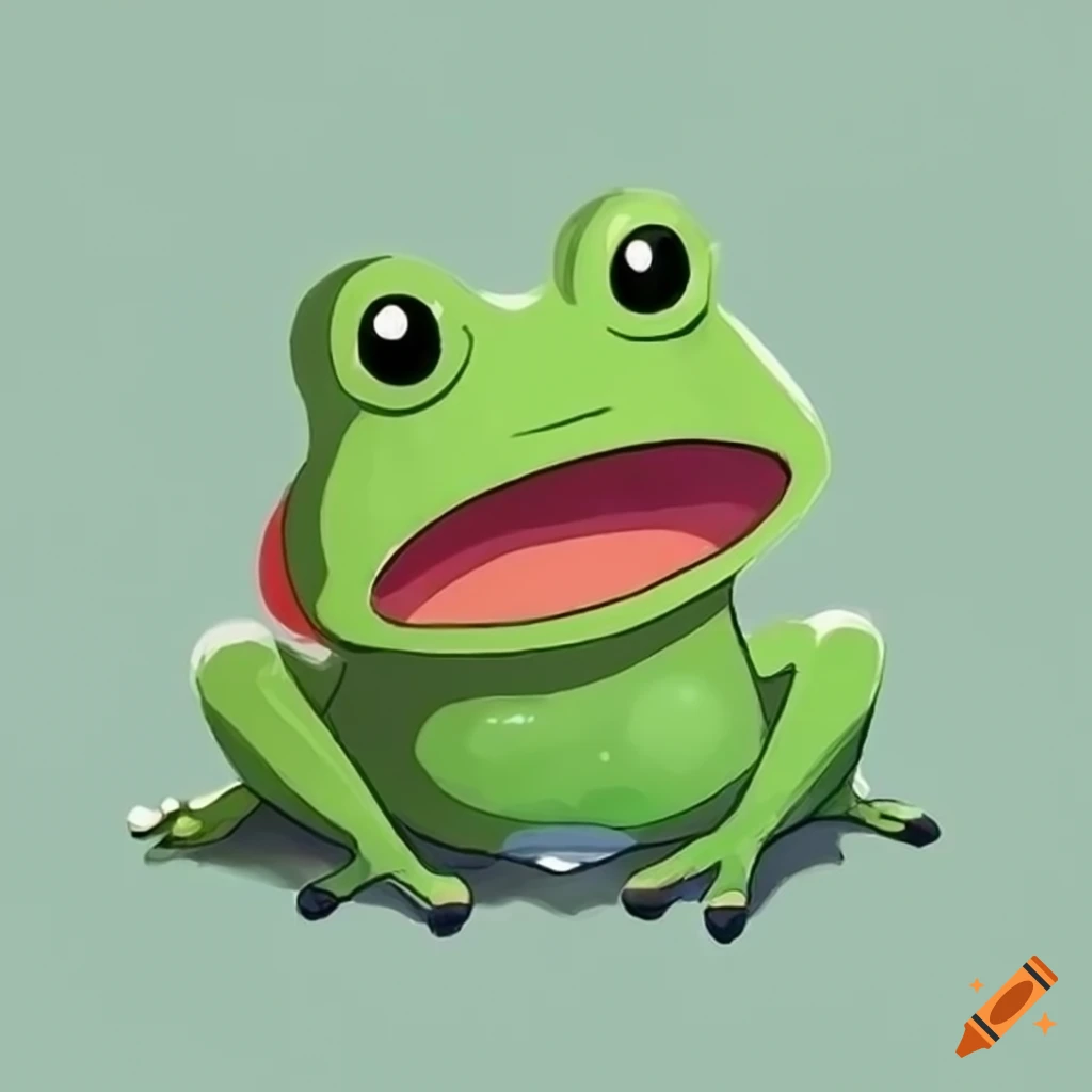 Cartoon frog illustration inspired by pokemon style on Craiyon