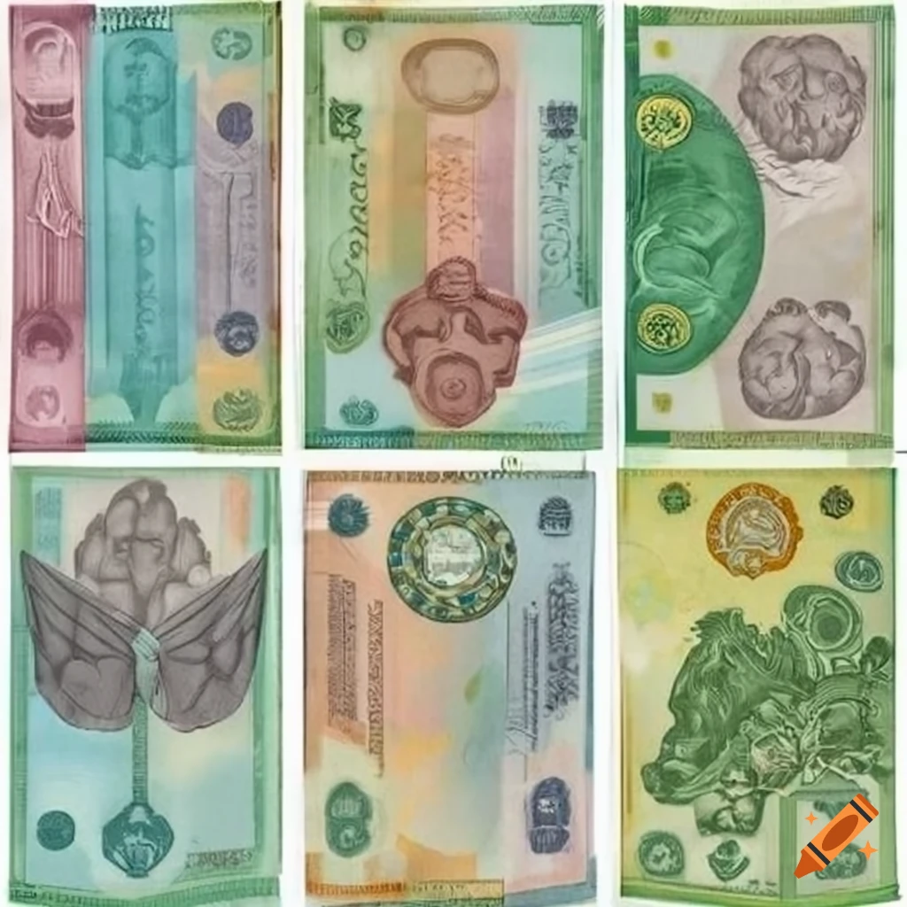 Collection of colorful brazilian banknotes with manacá tree designs on ...