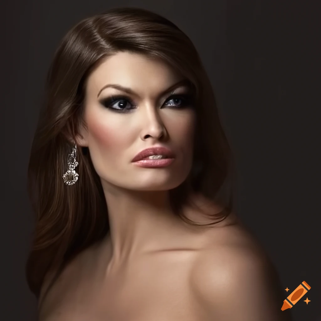 Detailed close-up of Kimberly Guilfoyle's chiseled face and symmetrical ...