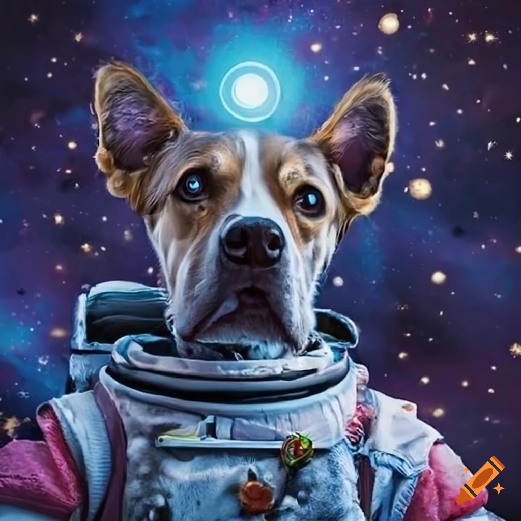 Dog in space on Craiyon
