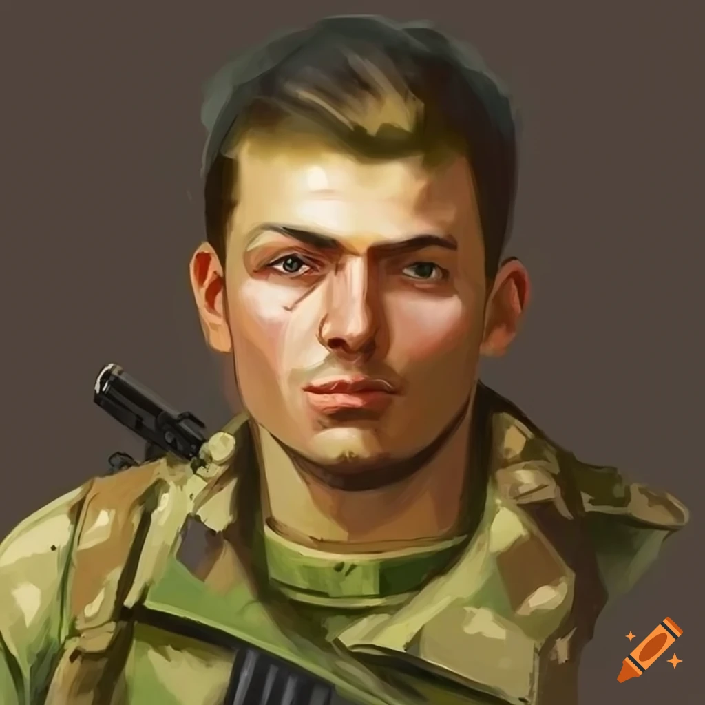 Portrait of a soldier on Craiyon