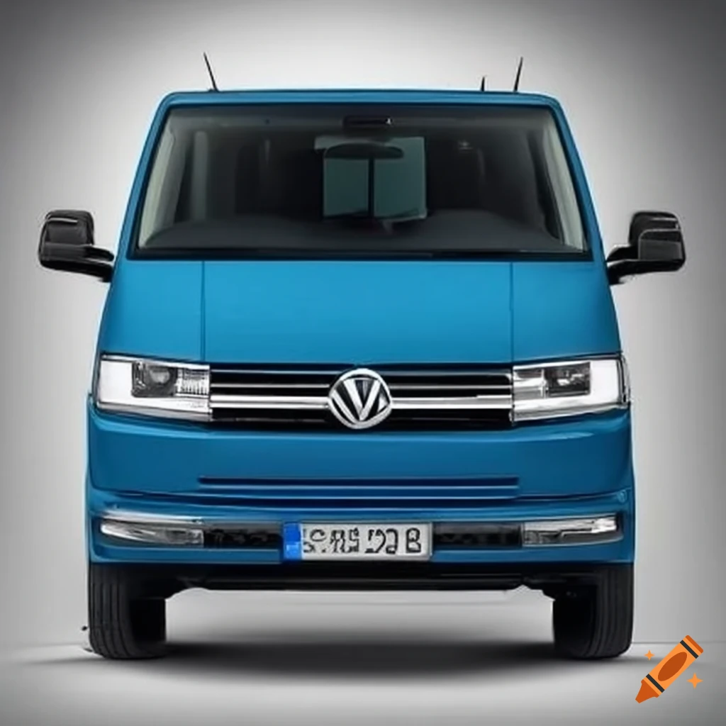 Blue Volkswagen transporter in New York on Craiyon