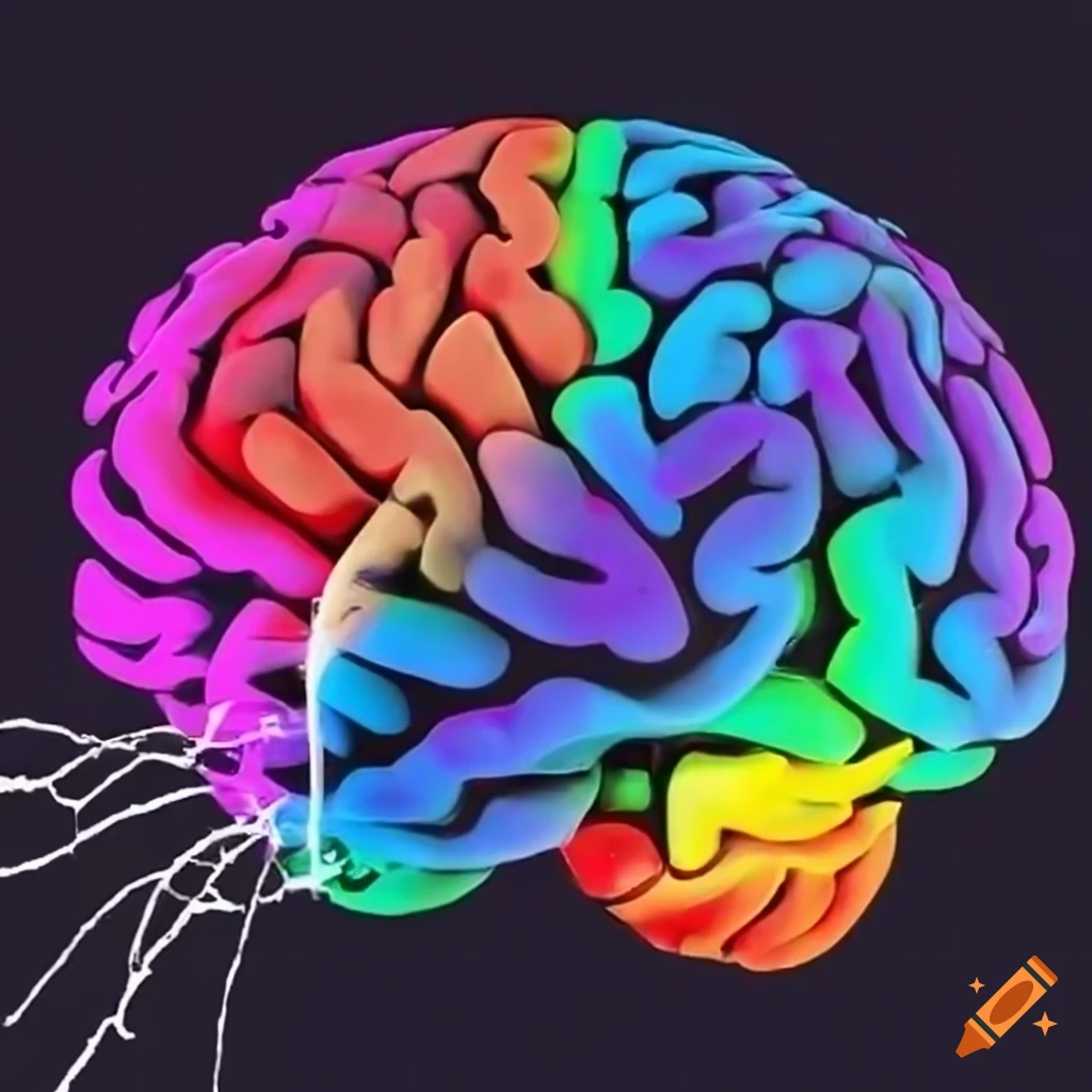 Colorful brain on Craiyon