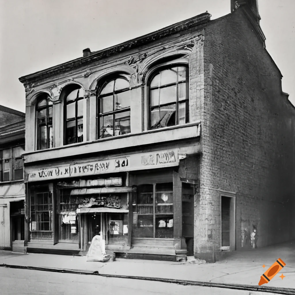Small shop next to a large office building from 1917 on Craiyon