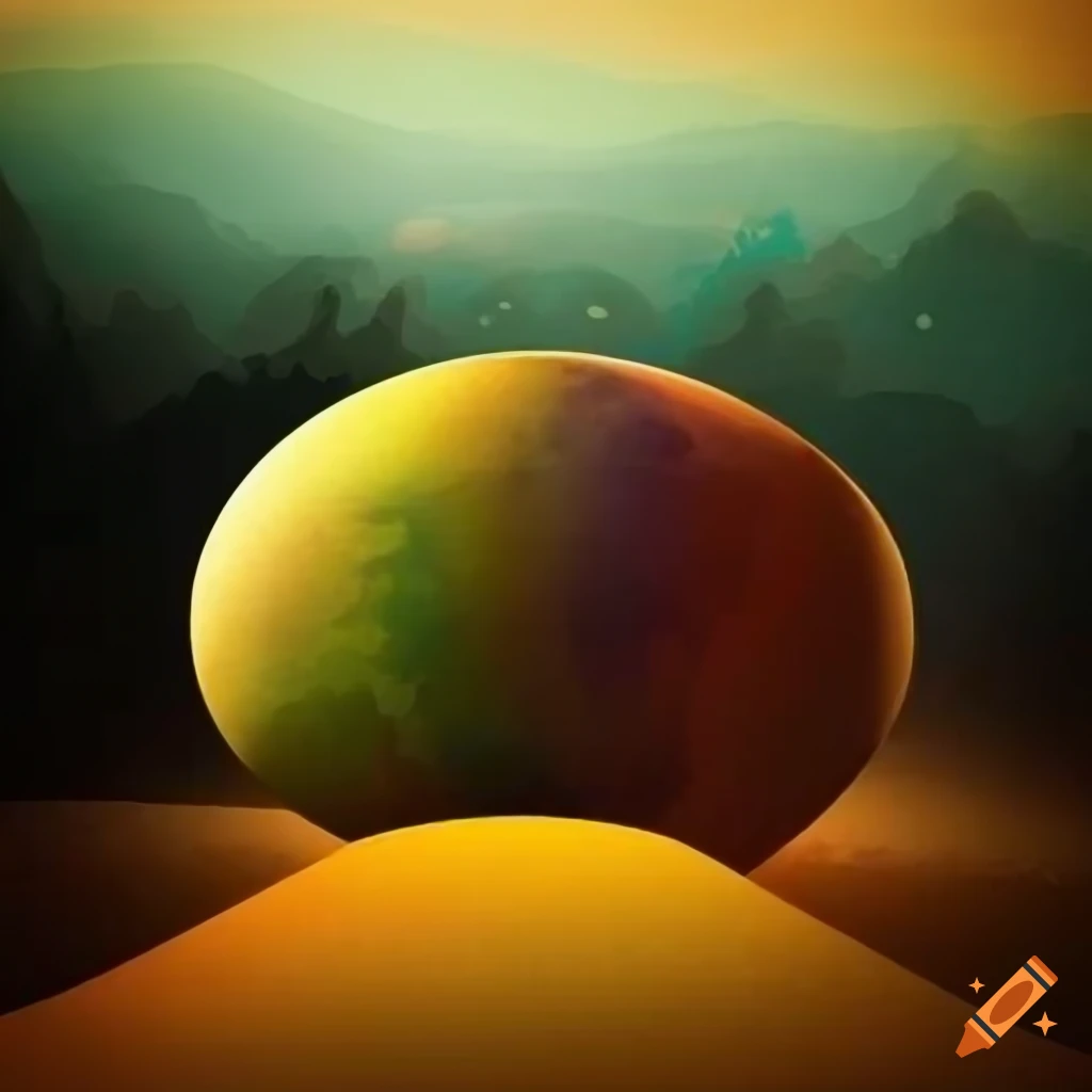 Colorful illustration of a huge stone with seven carved laws in the ...