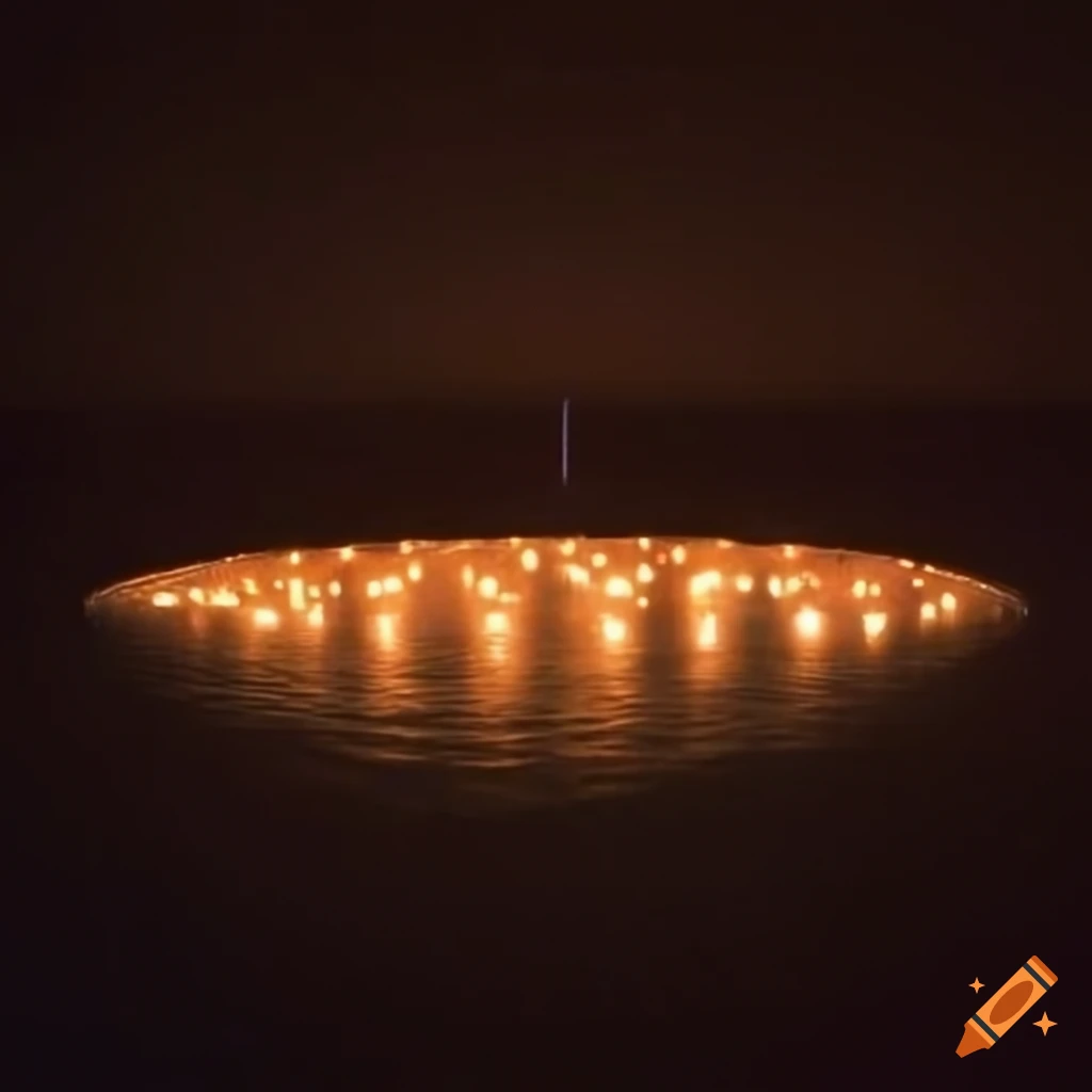 Floating Orbs Of Light Above Desert Landscape With Otherworldly Glow On