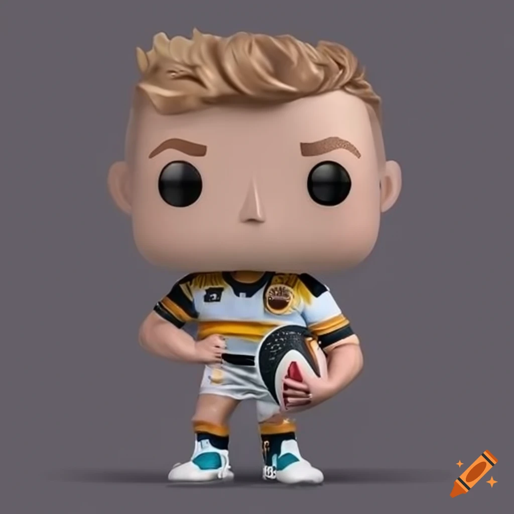 Funko pop figure of rugby player damian mckenzie with a rugby ball ...