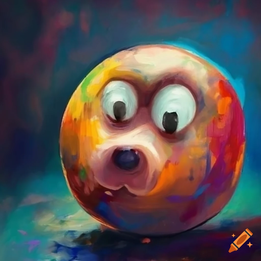 Goofy painting of a ball on Craiyon