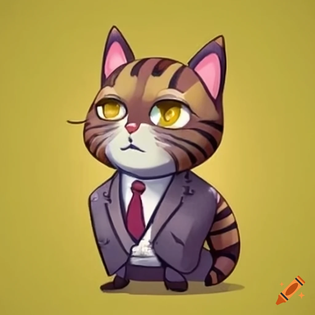 Tabby business cat for a board game on Craiyon