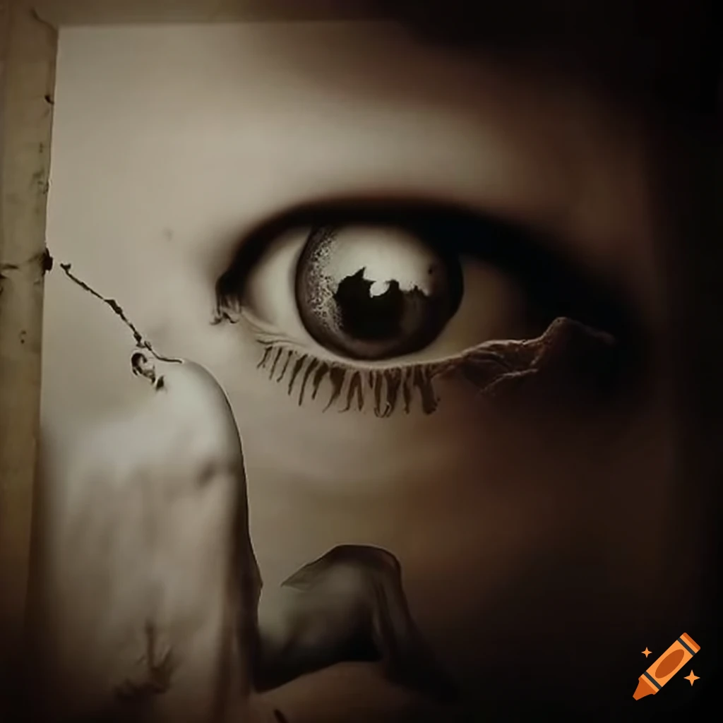 Detailed painting of an unknown life-form on a wall on Craiyon