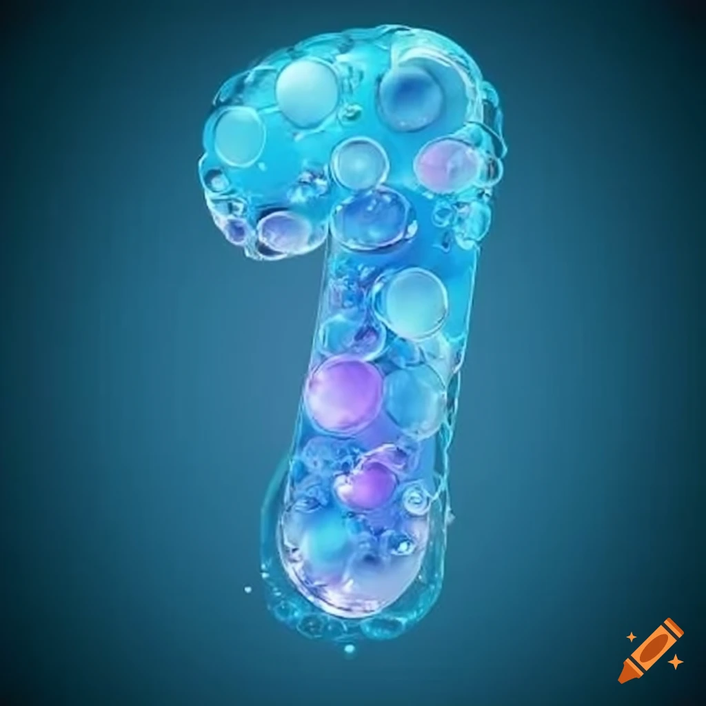 Number one made with bubbles on Craiyon