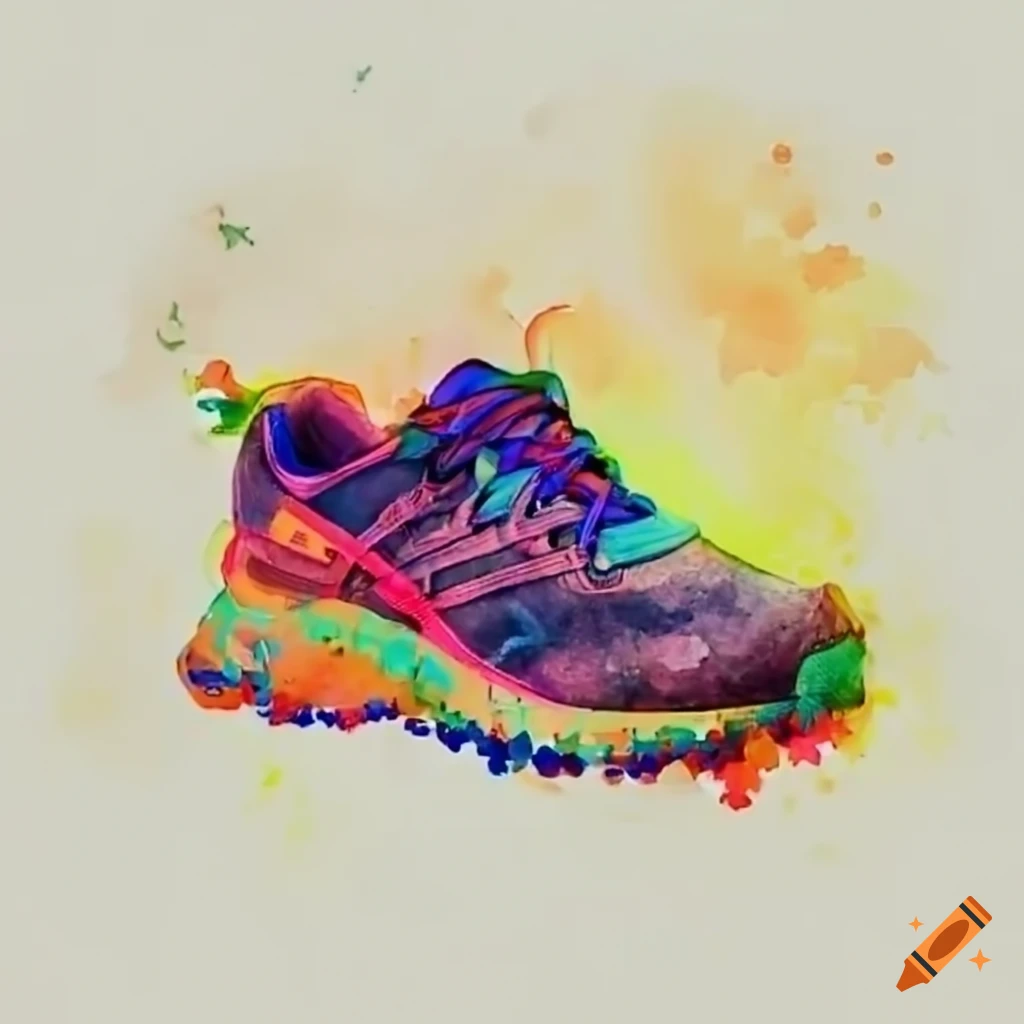 Trail running shoe on a path on Craiyon